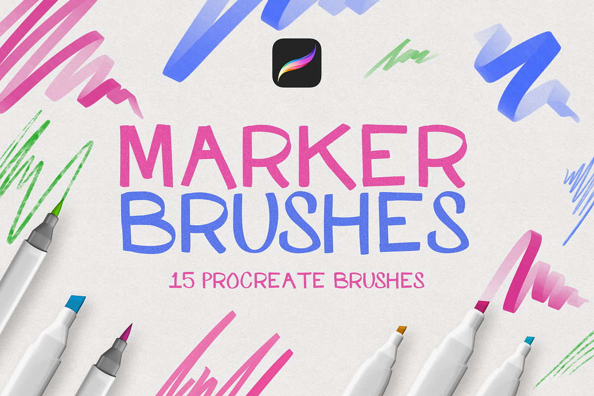 Marker Procreate Brushes, a Brush Add-On by Andrew Skoch Design