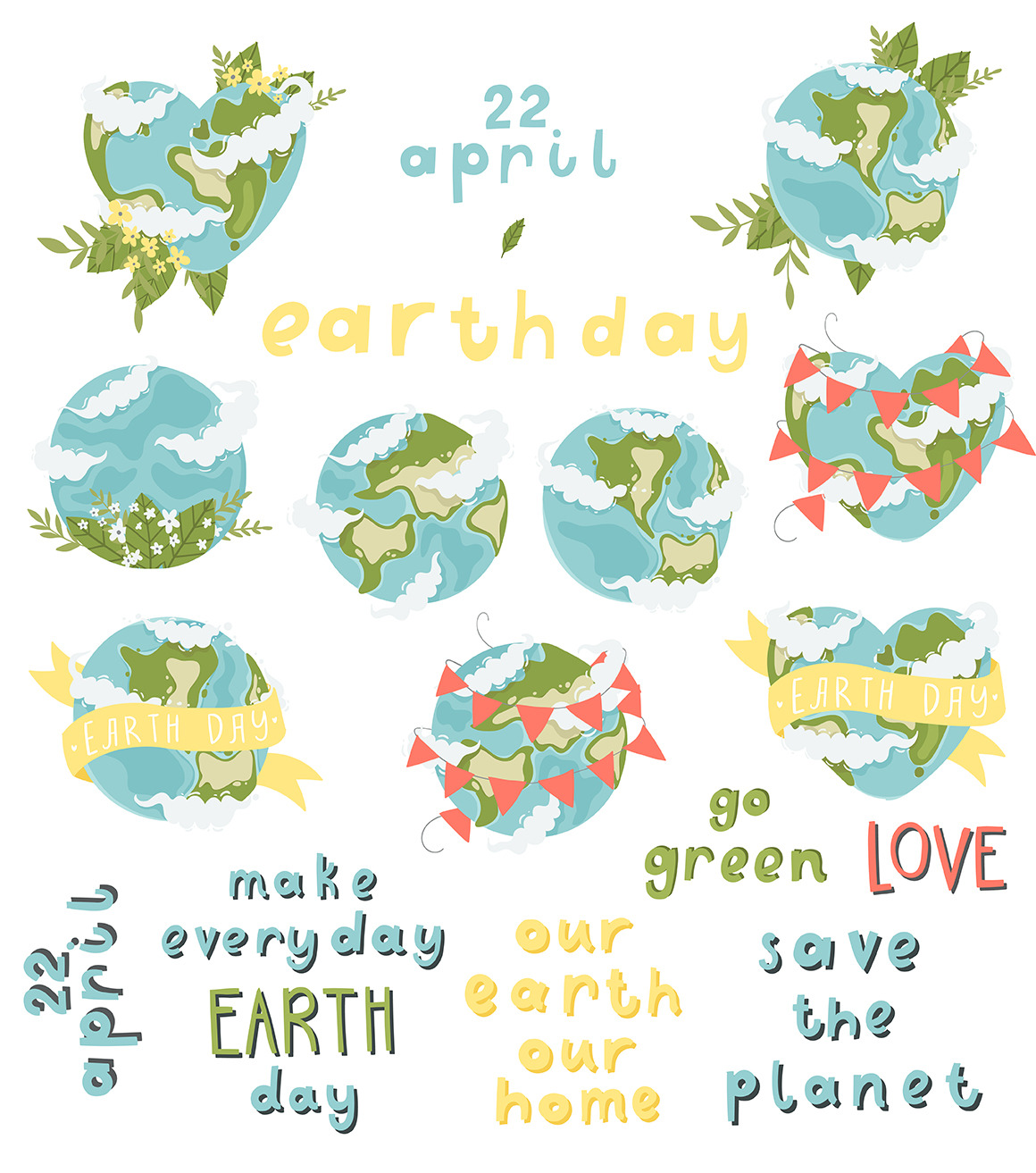 Earth day set, a Decorative Illustration by Artnis