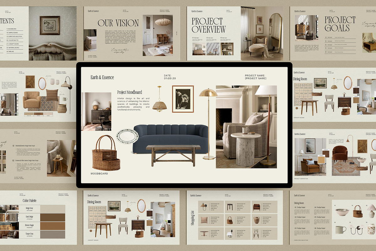 Interior Design Presentation Canva | Amare Creative | Creative Market