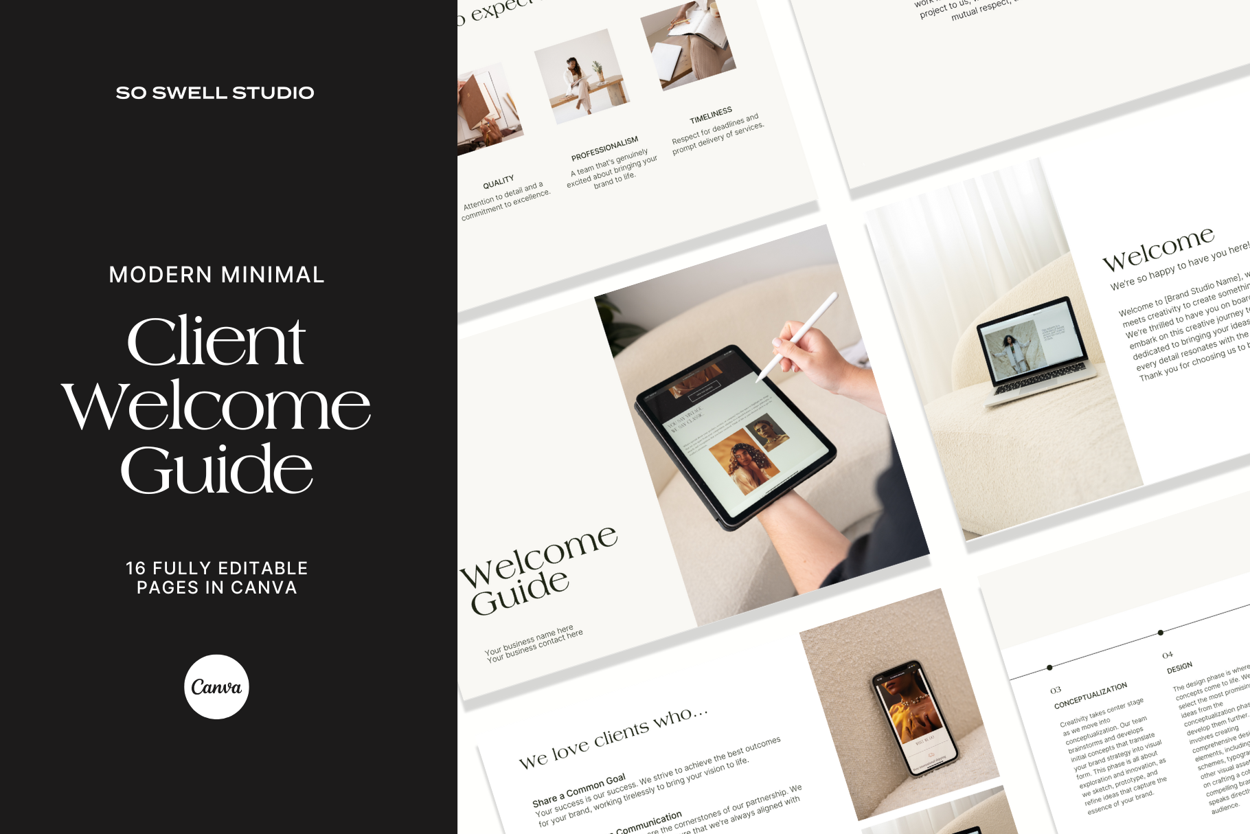 Modern Minimal Client Welcome Guide | Creative Market