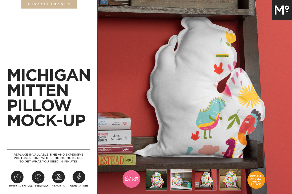Michigan Mitten Pillow Mock-up, a Household Mockup by Mocca Mockups ...