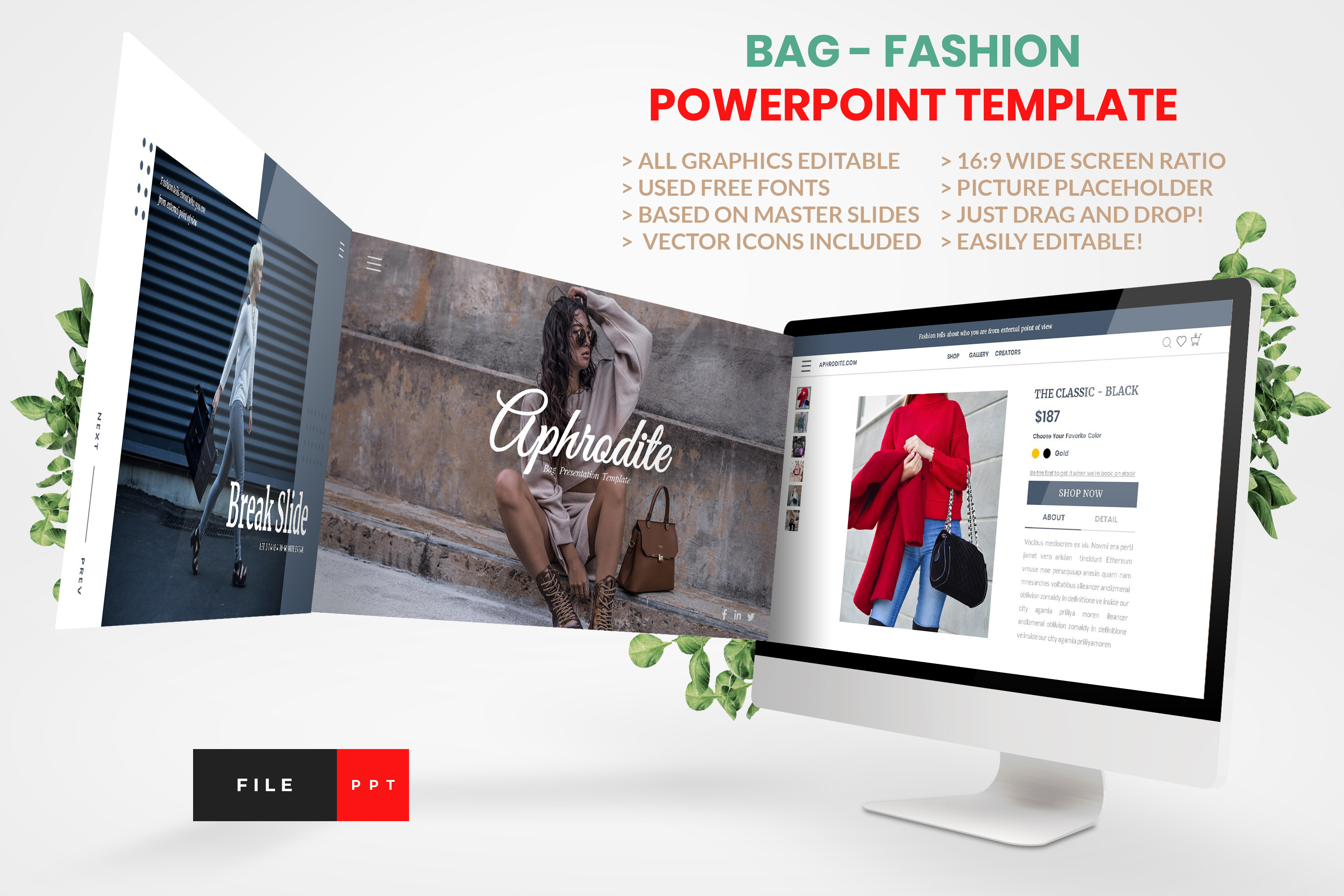 BAG - FASHION PowerPoint Template, a Presentation Template by Art StoreID