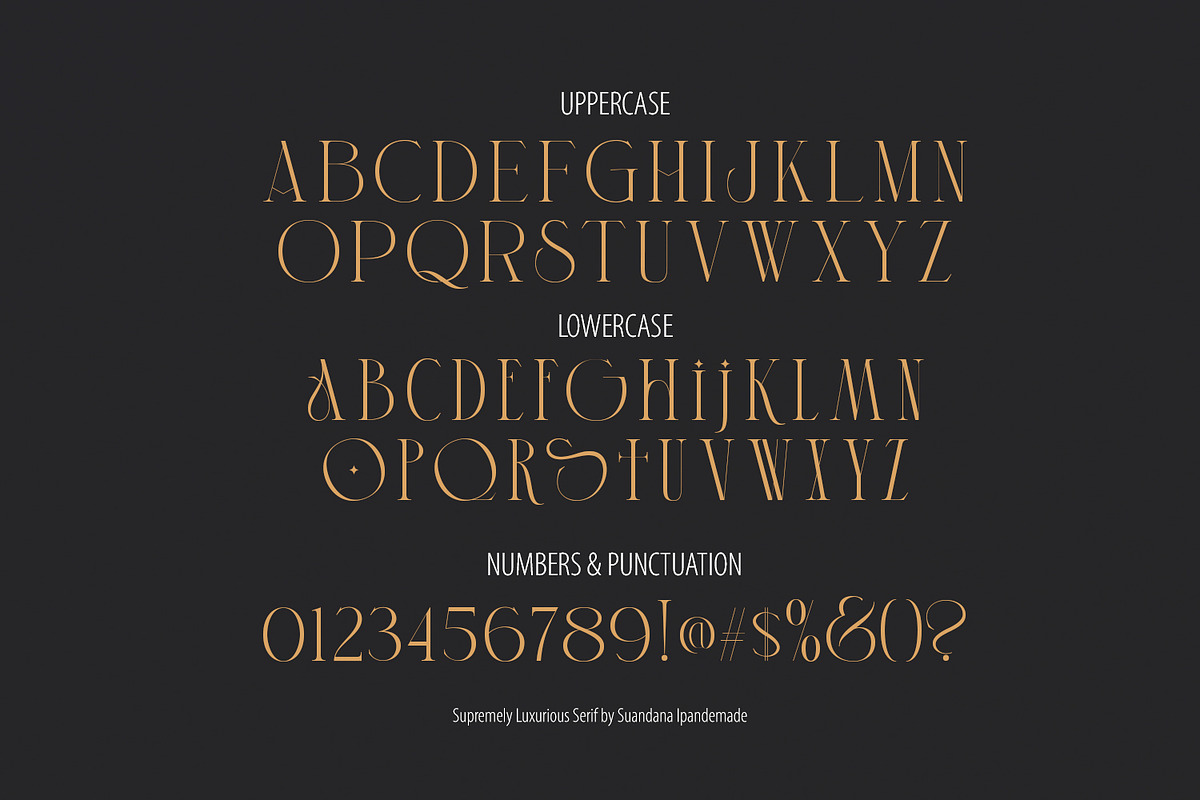 Supremely Luxurious Typeface, a Serif Font by TypeClassHeroes