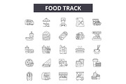 Food track line icons for web and, a Food Illustration by urban icon