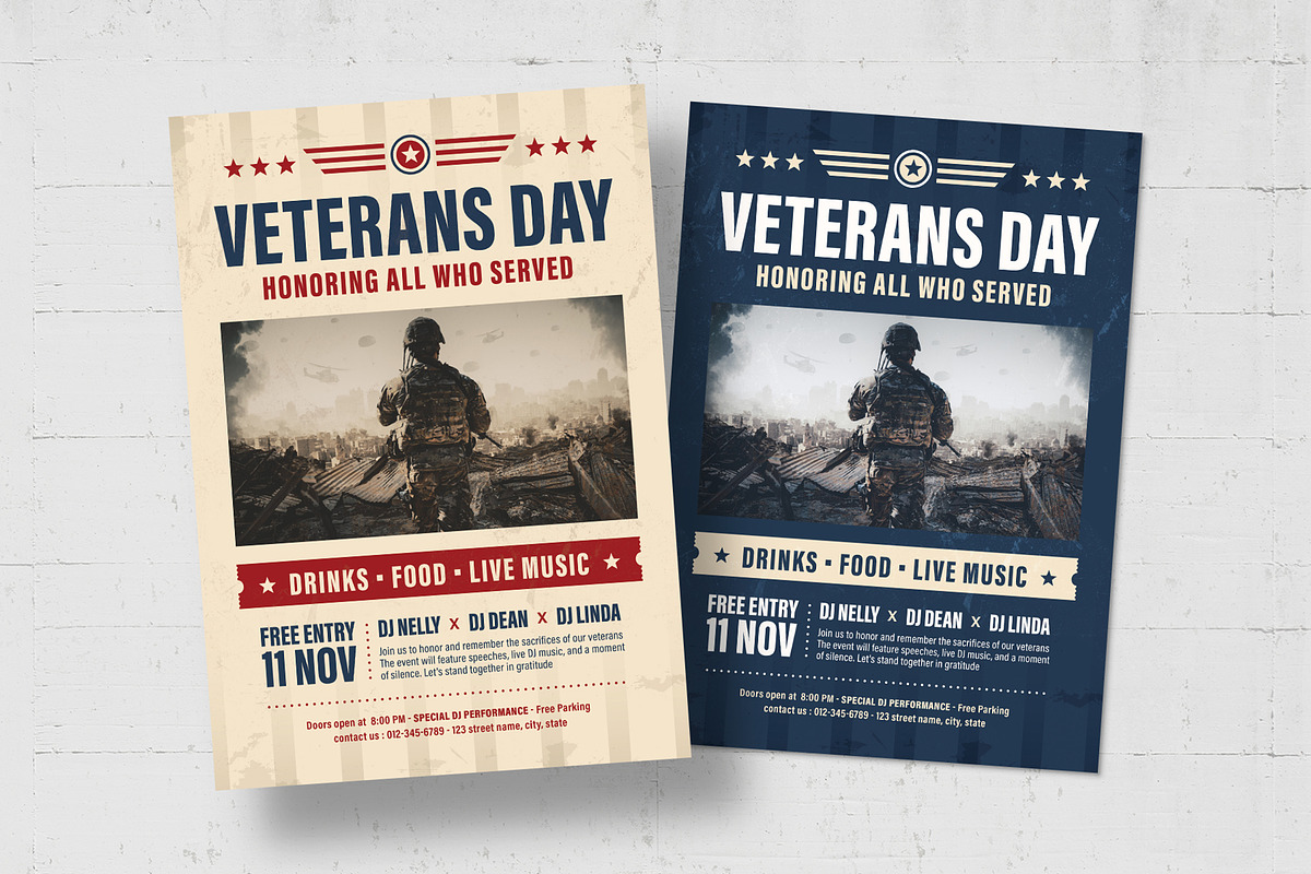 Veterans Day Flyer Template, a Flyer Template by BrandPacks