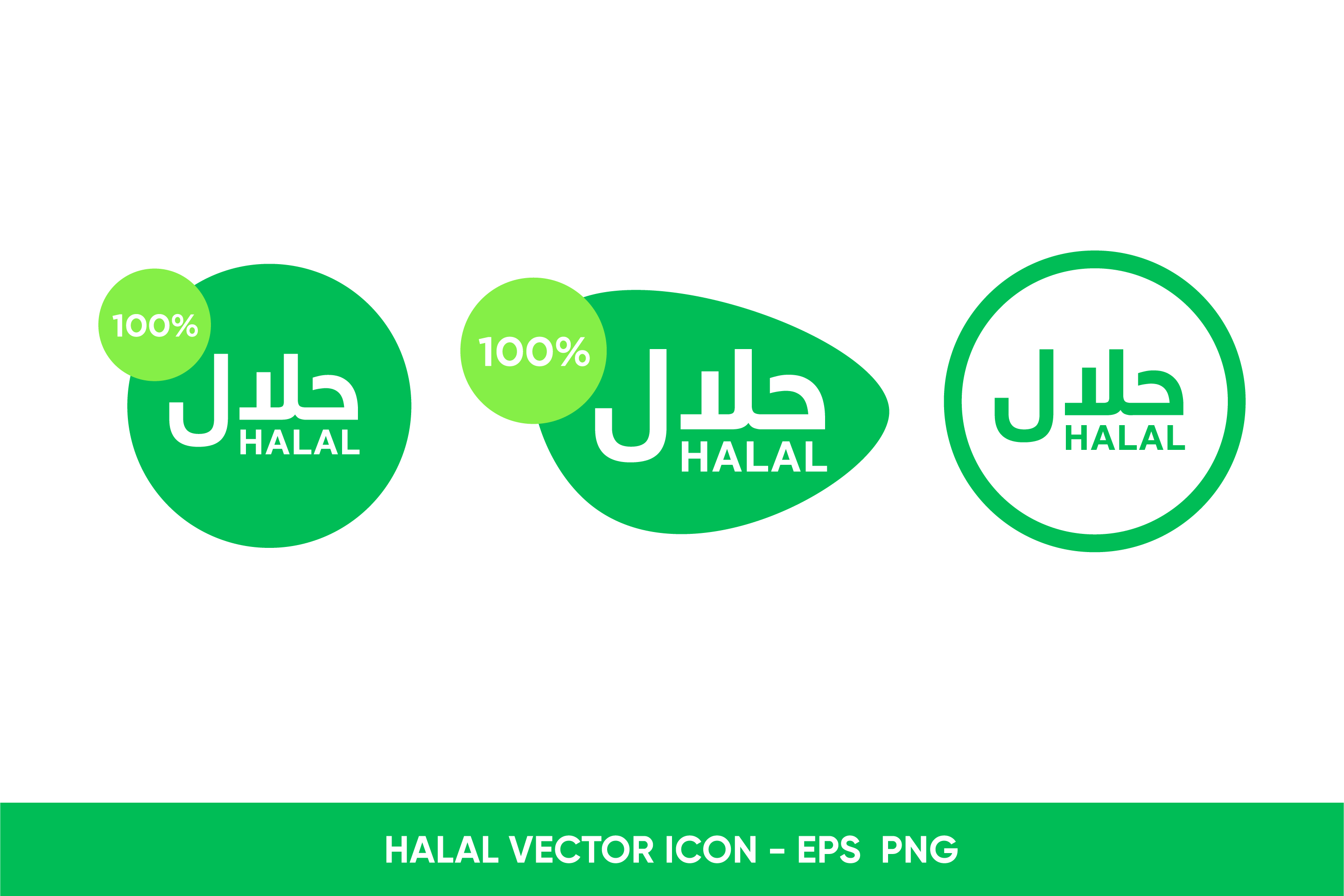 Halal icons template design, a Food Illustration by Soufone
