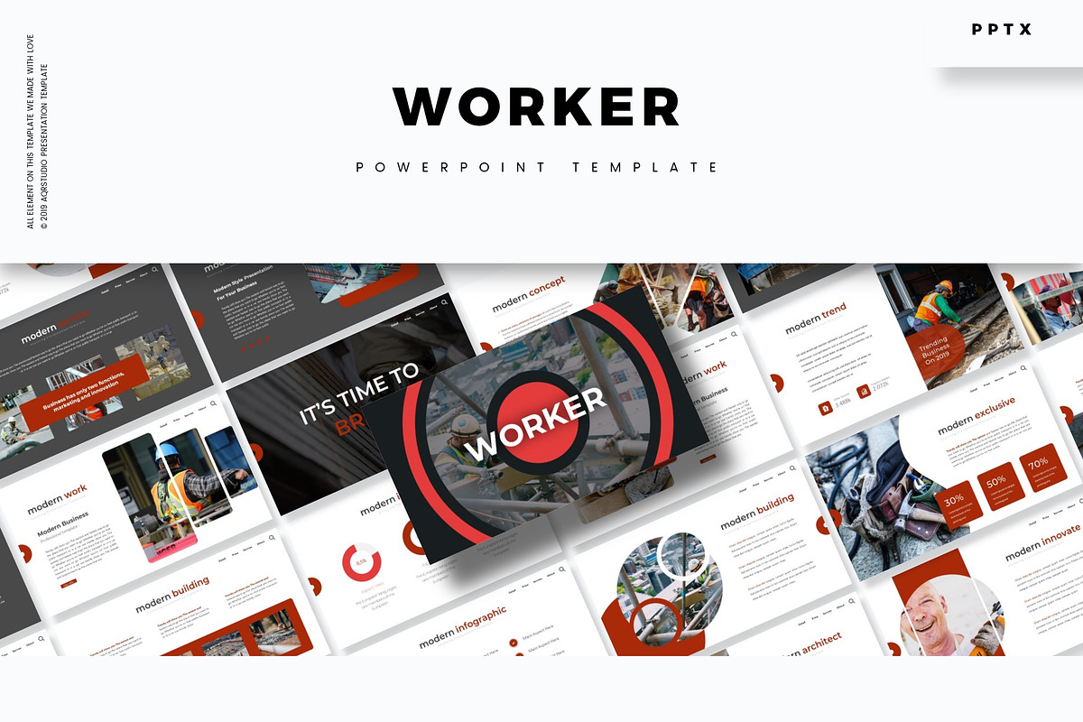 Worker - Powerpoint Template, a Presentation Template by AQR Studio