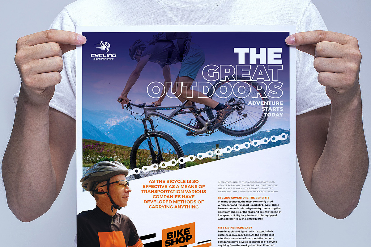 Cycling Shop Poster Template, a Flyer Template by BrandPacks