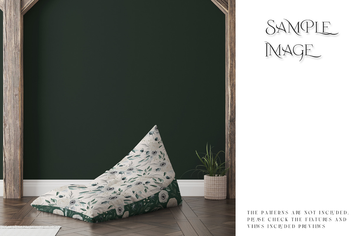 Triangle Bean Bag Chair Mockups, a Product Mockup by mock-ups
