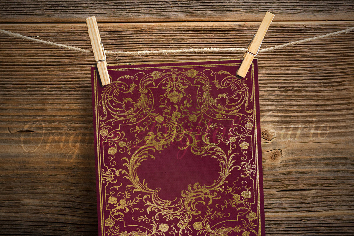 Gilded Book Covers Digital Paper, a Texture Graphic by Digital Curio