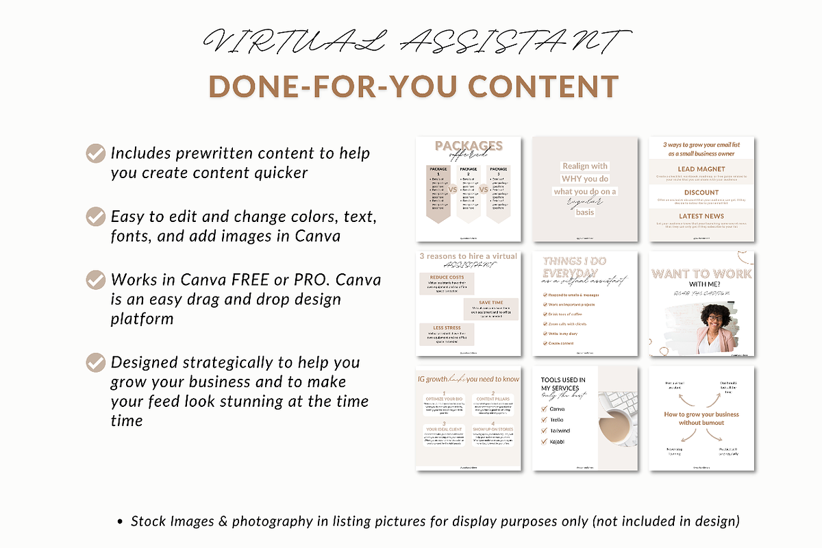 Virtual assistant Instagram Template, a Social Media Template by Cate ...