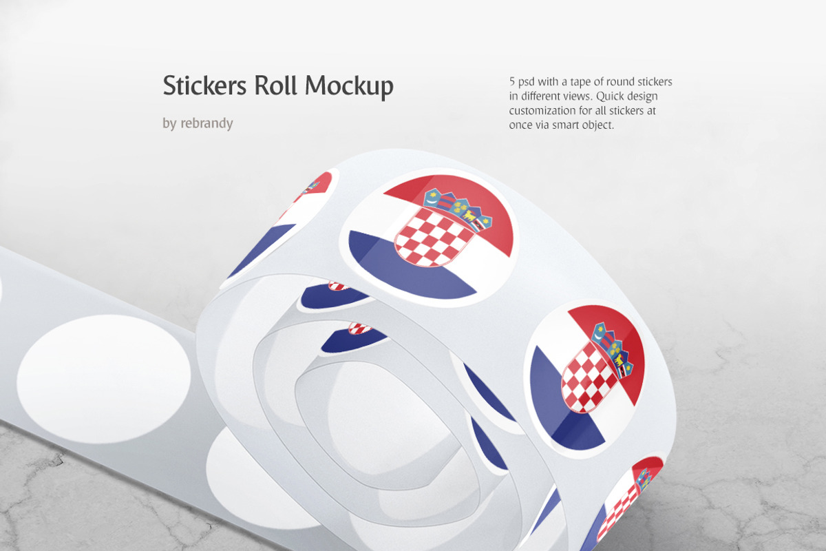 Stickers Roll Mockup, a Mockup by rebrandy