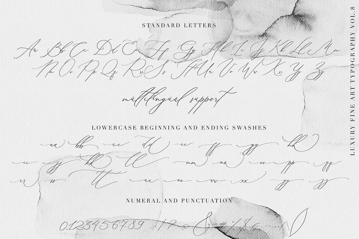 Beloved Gray // Fine art Calligraphy, a Script Font by PeachCreme