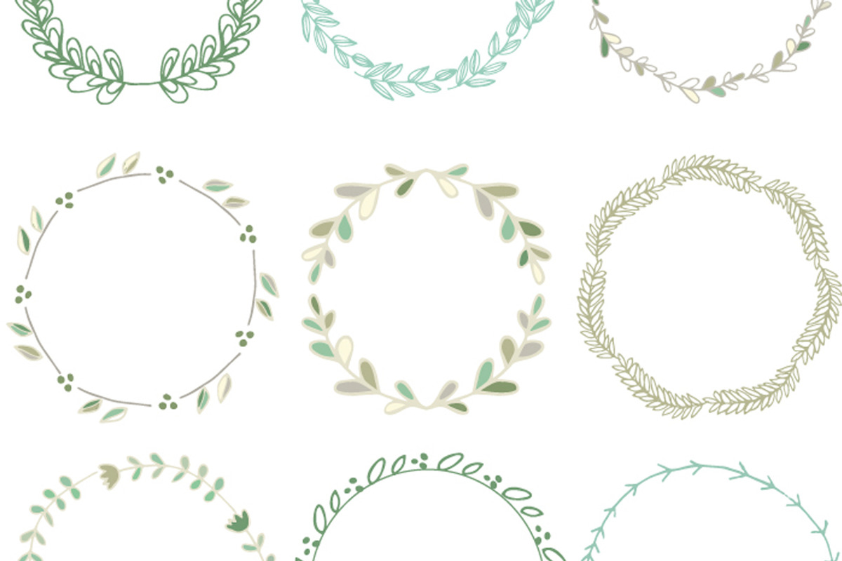 Handdrawn Laurel Wreath Clip Art, an Illustration by FIELDandFOUNTAIN