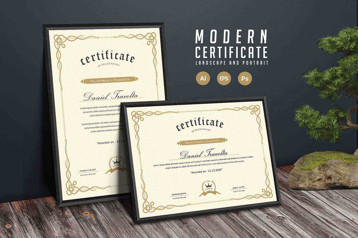 167. Modern Certificate Template, a Stationery Template by ...