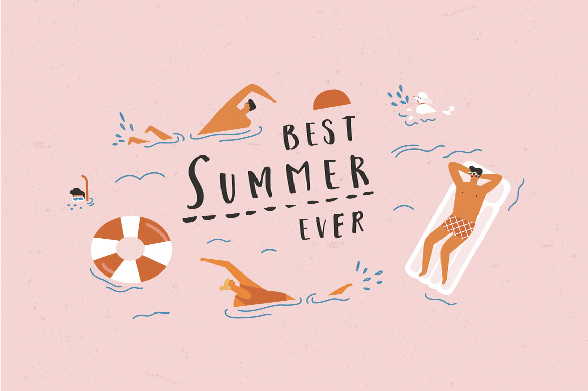 Best summer ever graphic set, an Illustration by Nicetoseeya