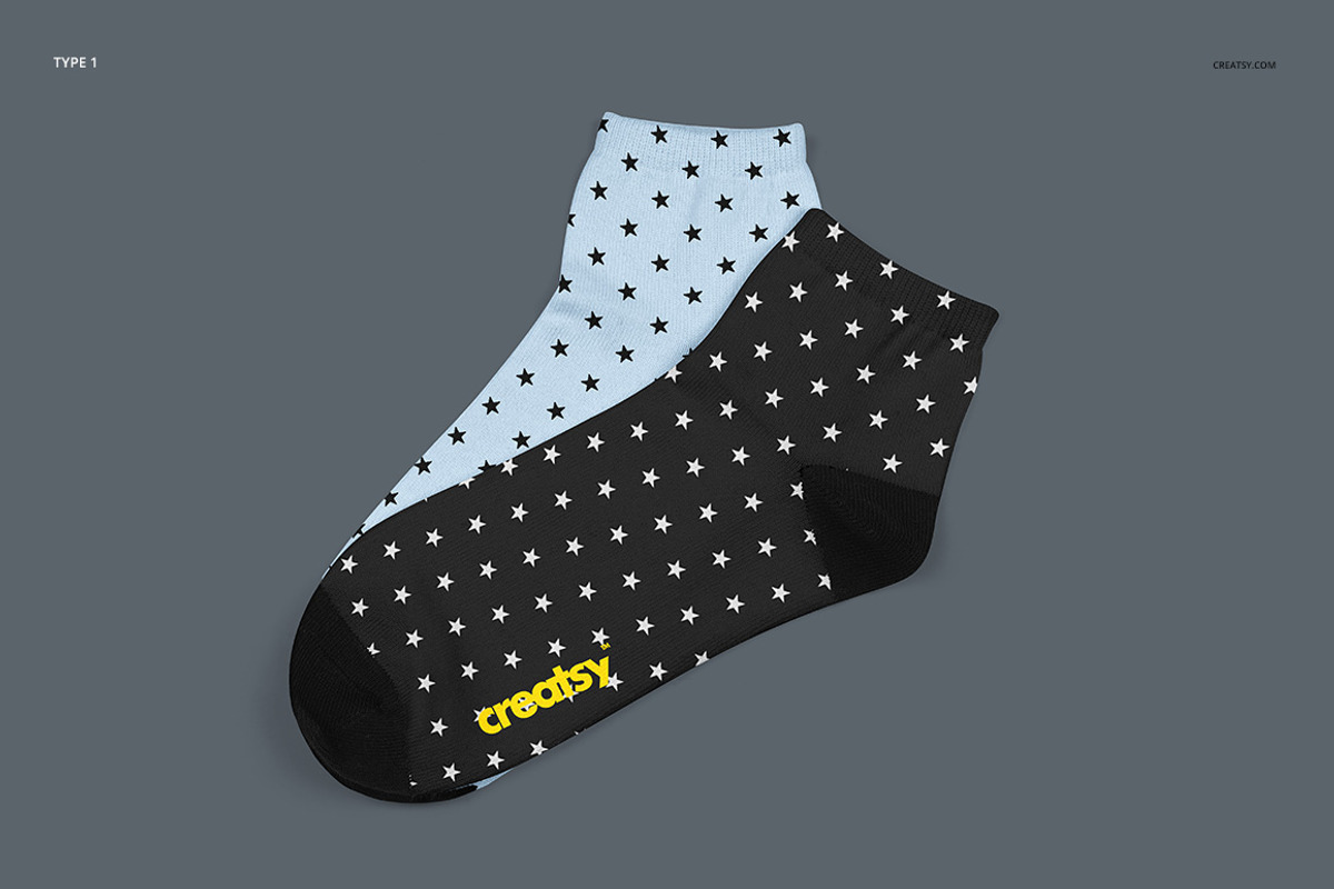 Sublimation Socks 2 Types Mockup Set, a Product Mockup by Creatsy