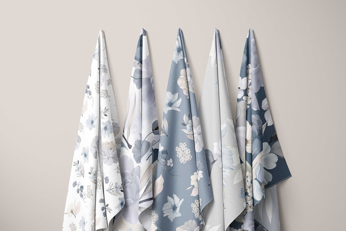 Dusty blue Pattern Collection | Creative Market