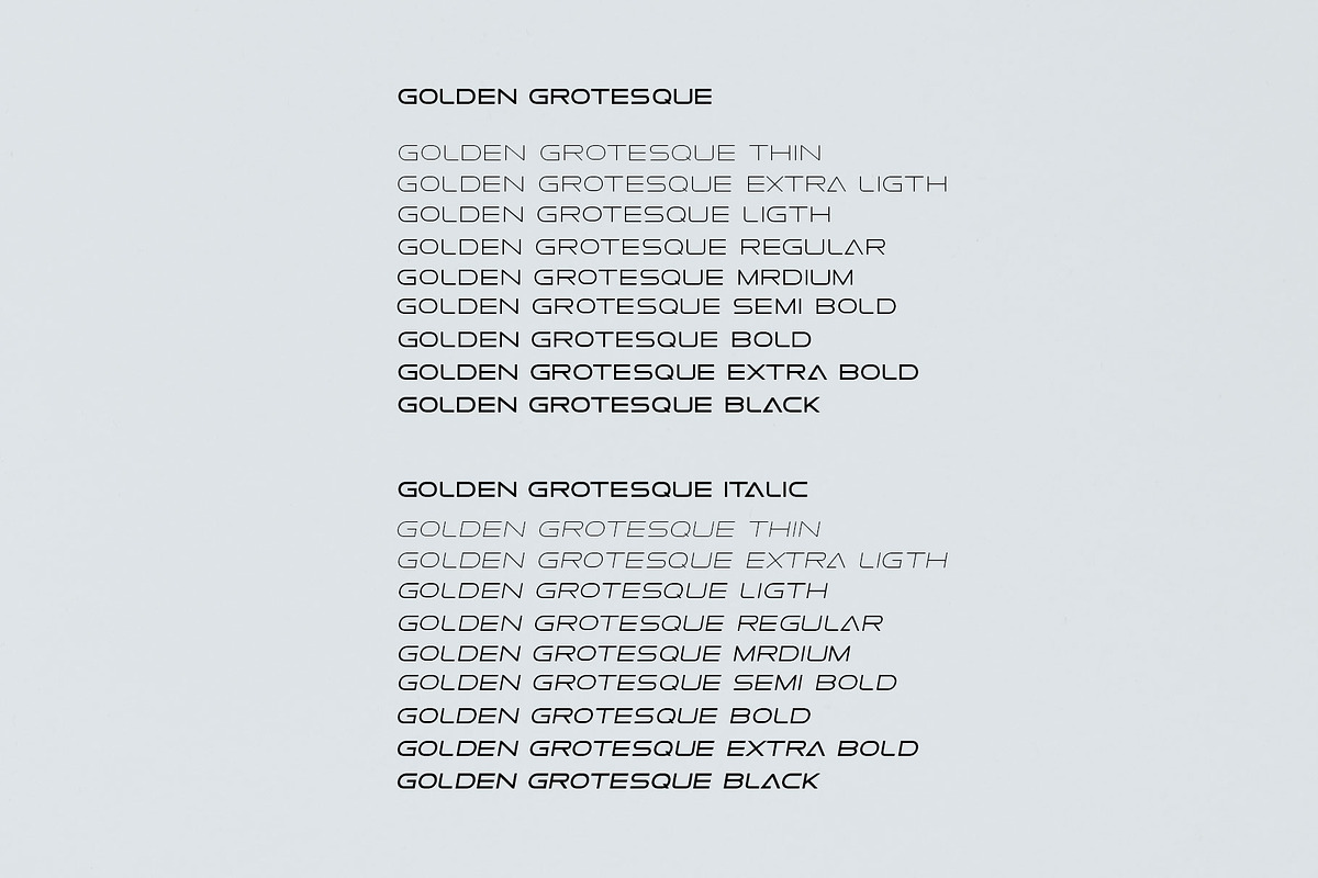 Golden Grotesque-Font Family, a Sans Serif Font by moriztype