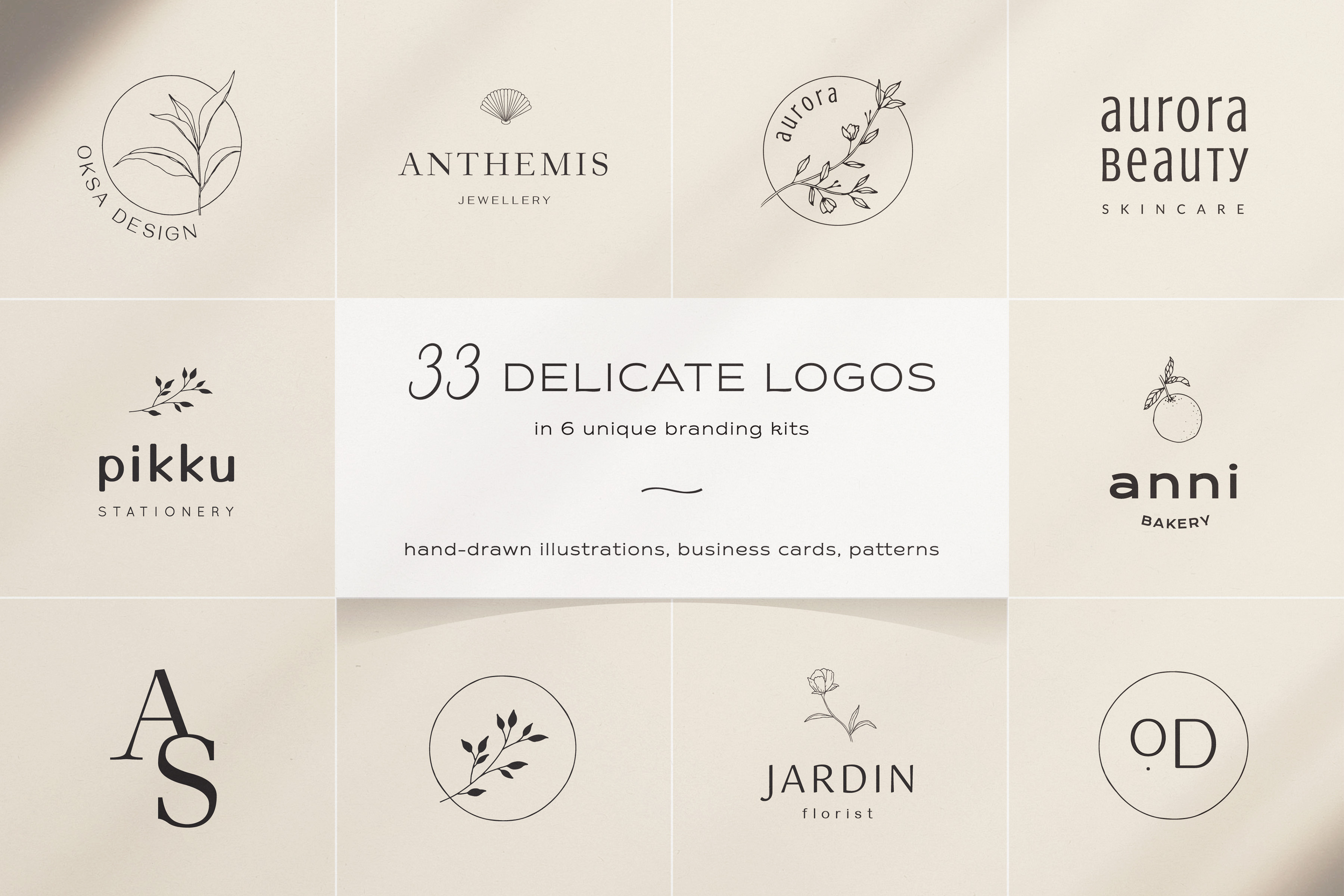 33 delicate logos ~ 6 brand kits, a Branding & Logo Template by Crocus ...