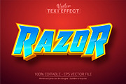 Razor text effect, cartoon editable, a Brushes & More by designvectx