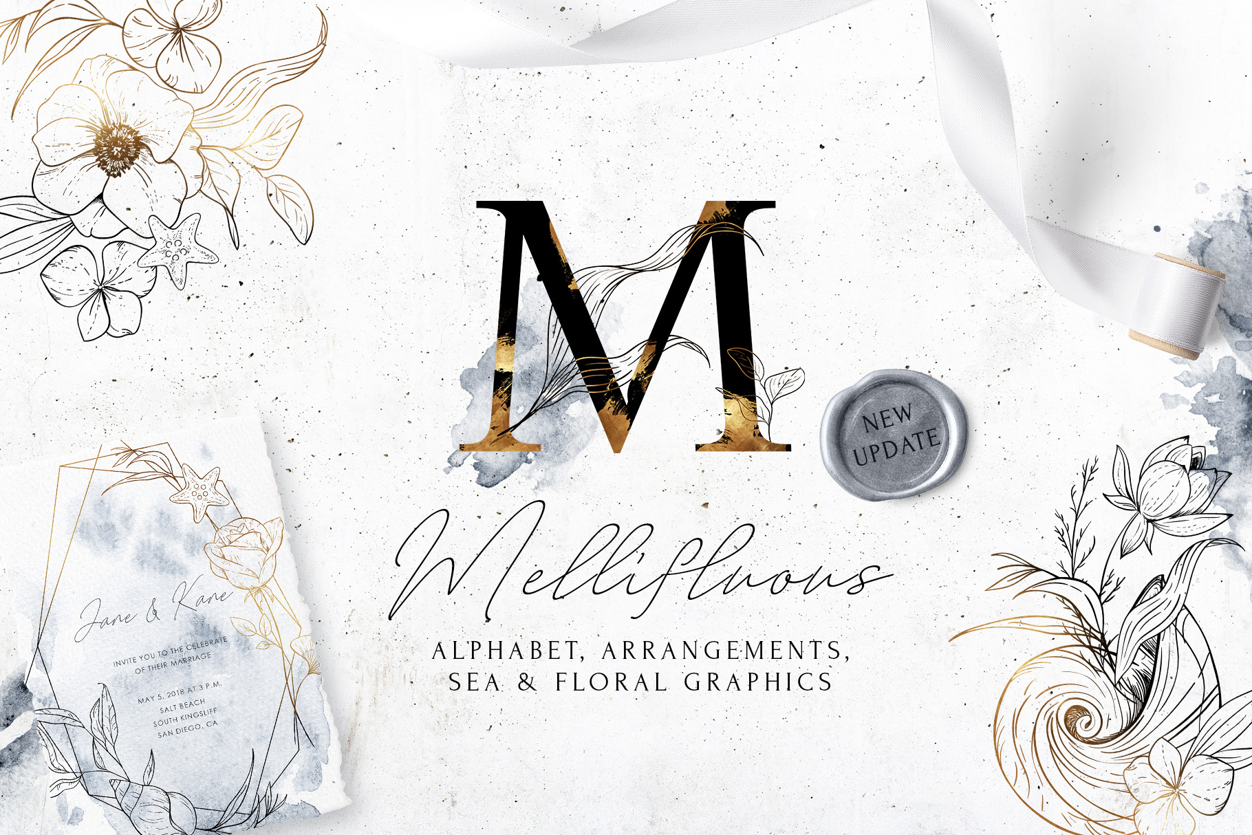 Mellifluous. Sea & Floral Graphics, a Texture Illustration by NiKO