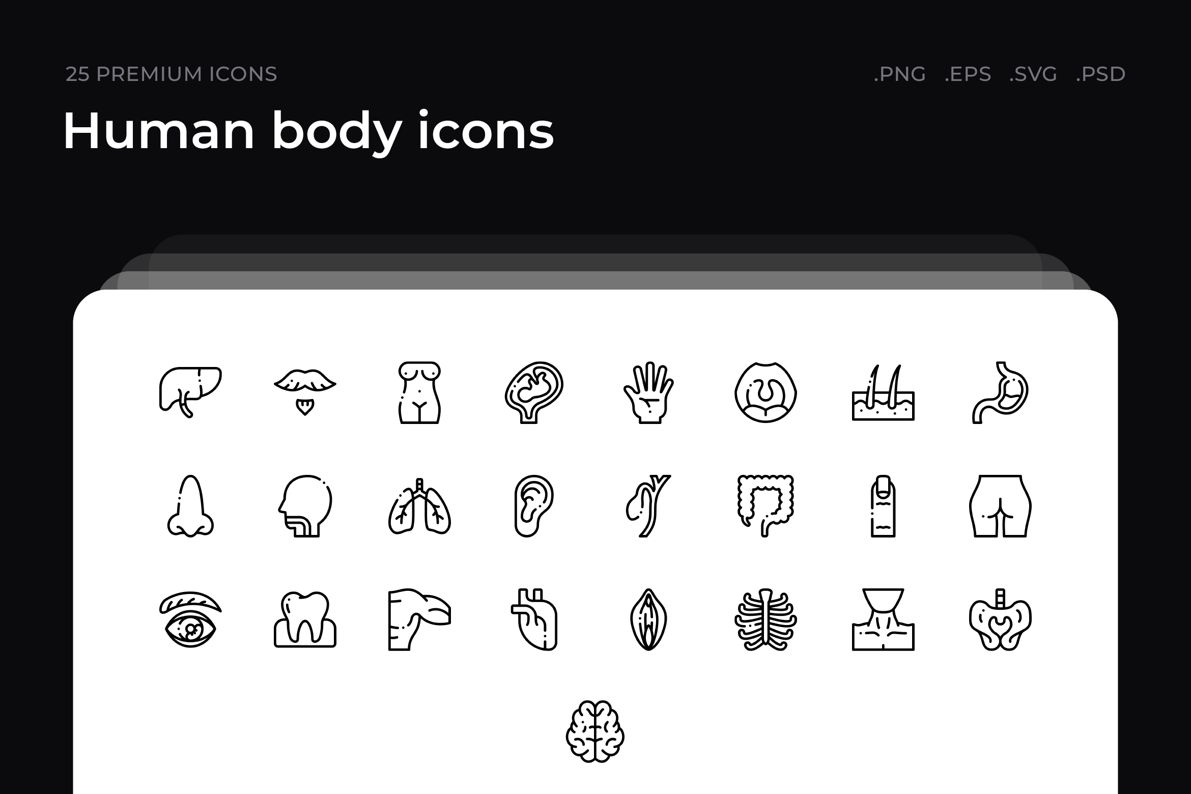 Human body icons, an Outline Icon by Monser | Creative Market