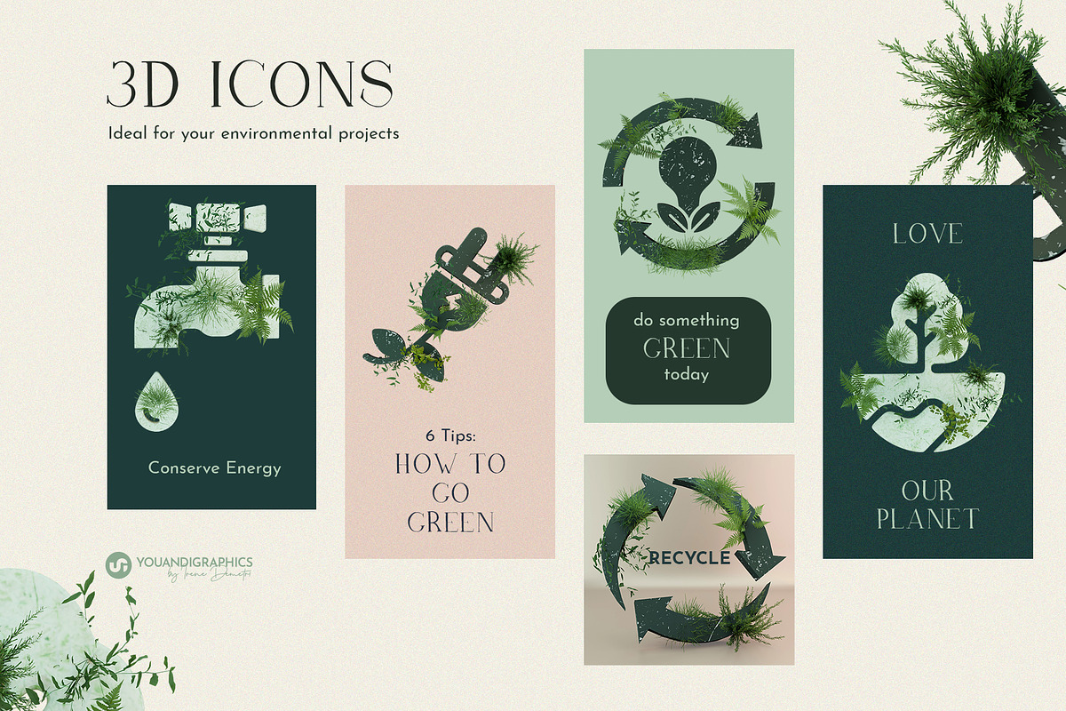 Sustainable 3D Icons, an Icon by Youandigraphics