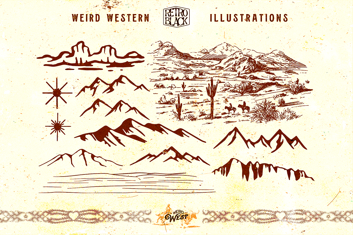 320 Western Icons and Illustrations, an Object Graphic by Retro Black ...