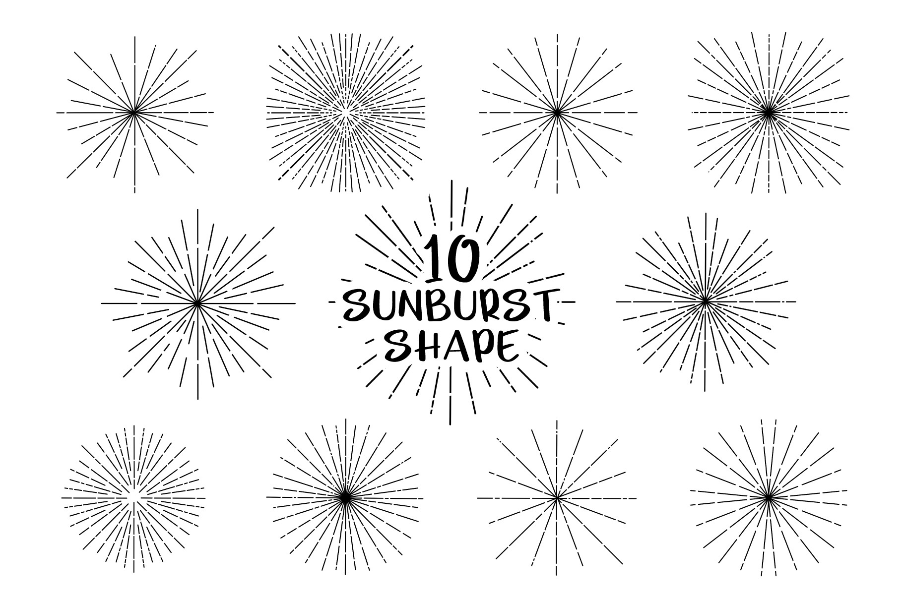 Sunburst Shape for Procreate, a Brush Add-On by MuSan