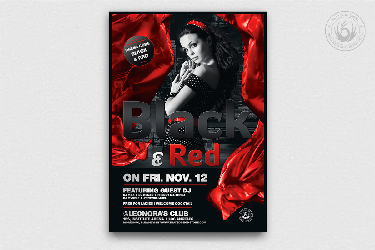 Black and Red Flyer Template V2, a Flyer Template by ThatsDesign Art