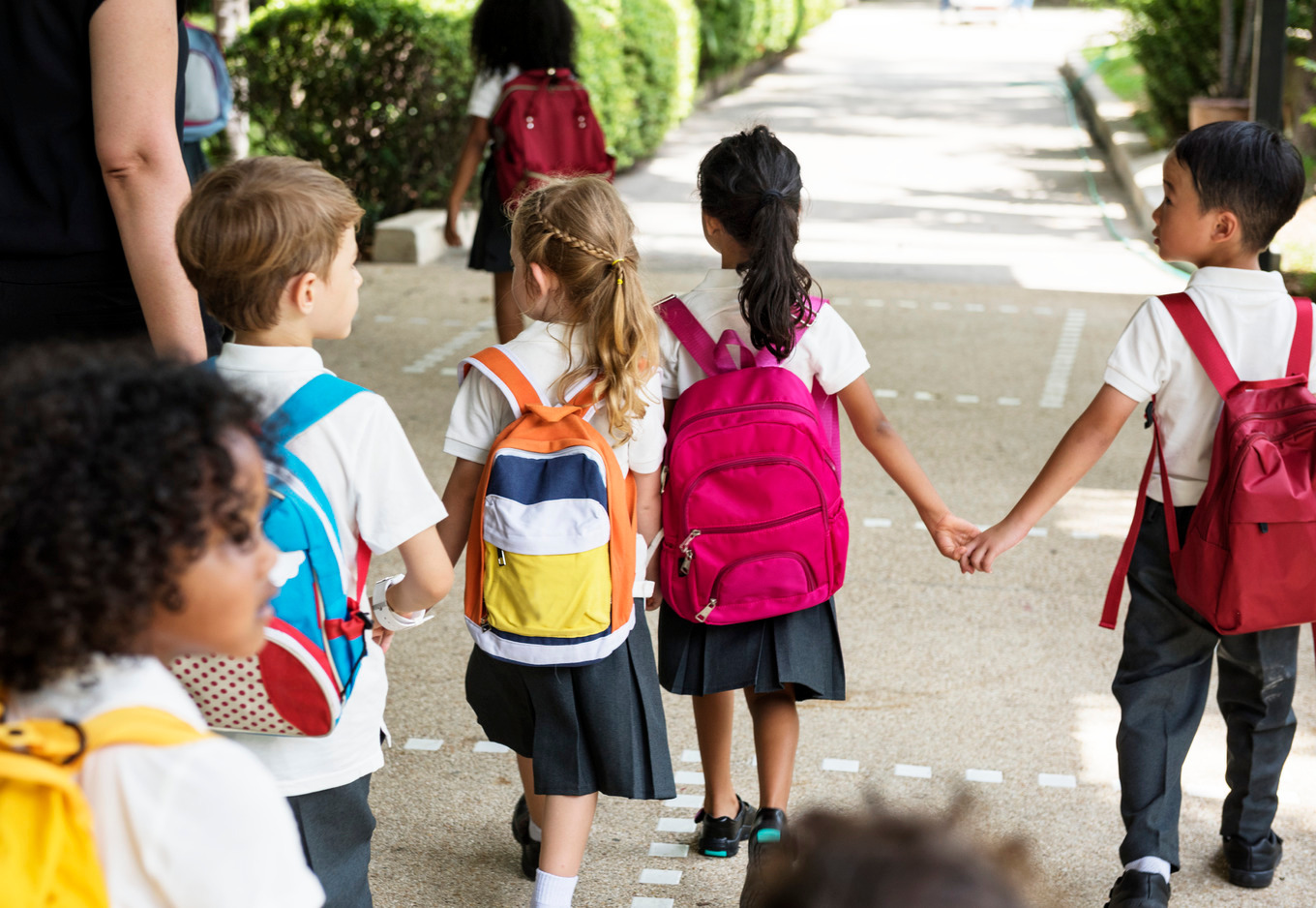 Happy kids at elementary school, a Photo by rawpixel