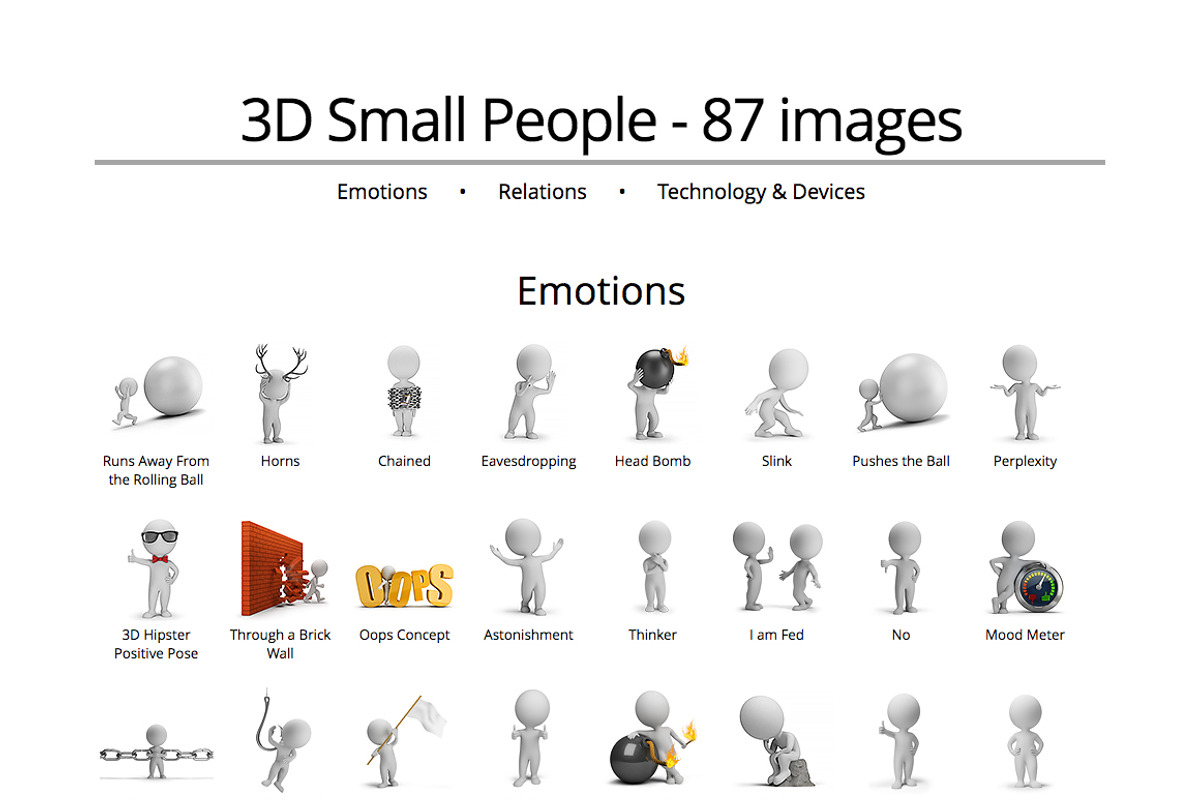 3D Small People - Set 06, a Person Illustration by Anatoly Maslennikov