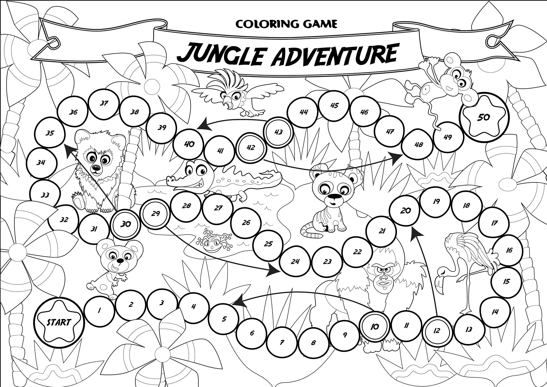 Coloring Game: Jungle Adventure, an Animal Illustration by Two Guinea ...
