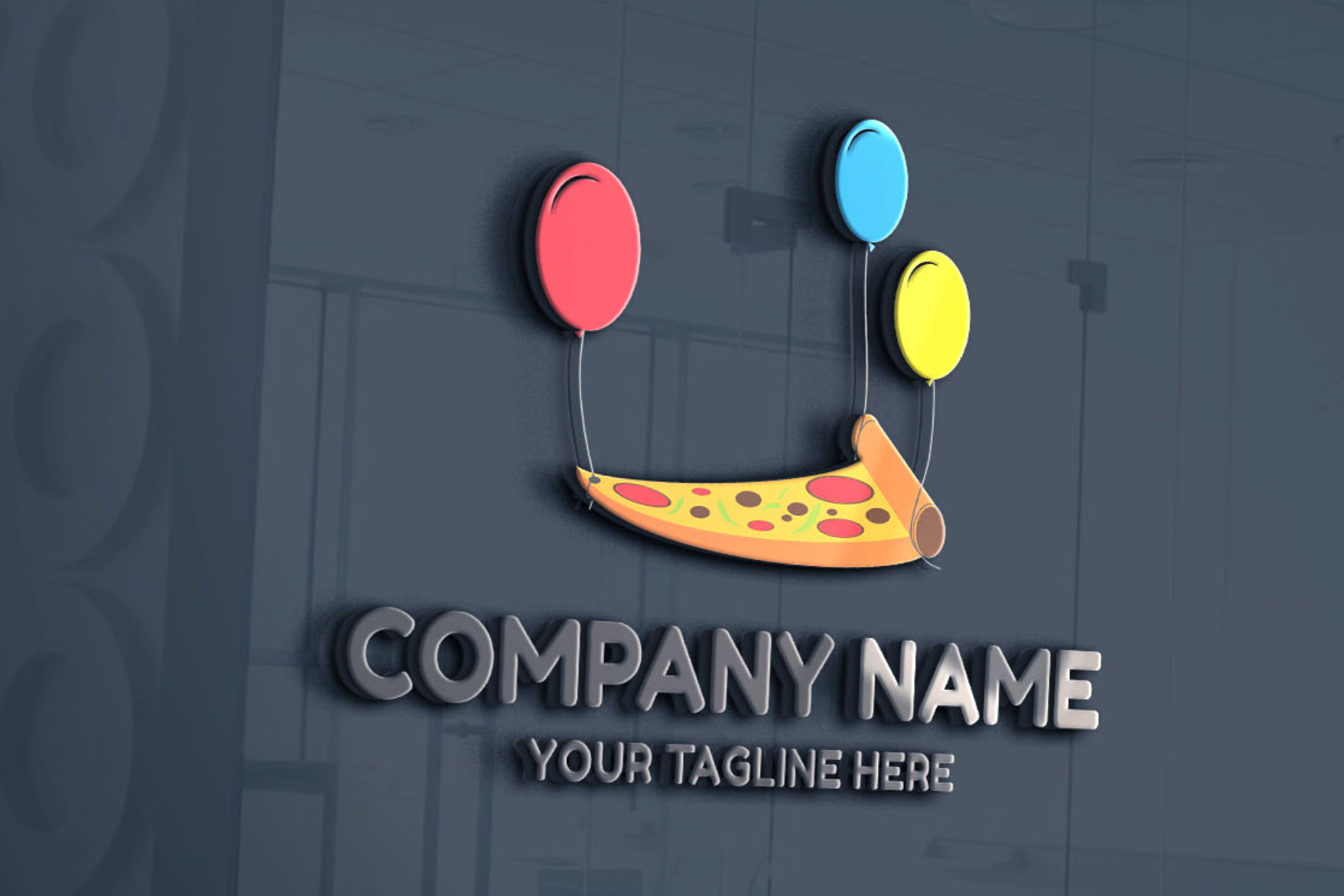 Pizza and Balloon Logo, a Branding & Logo Template by REDVY CREATIVE