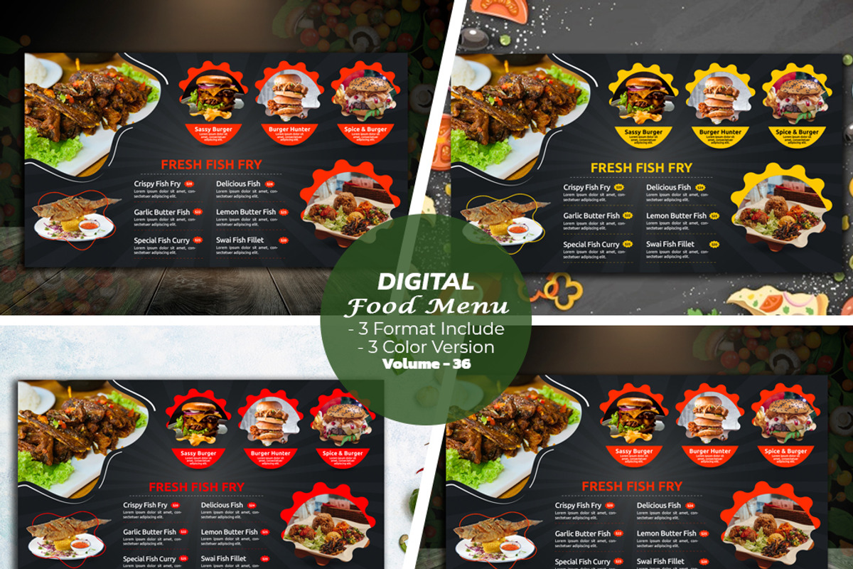 Digital Food Menu Design, a Stationery Template by MRI STUDIO