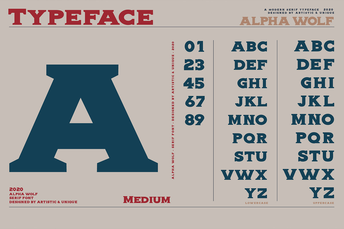 Alpha wolf - Serif font, a Serif Font by Artistic & Unique