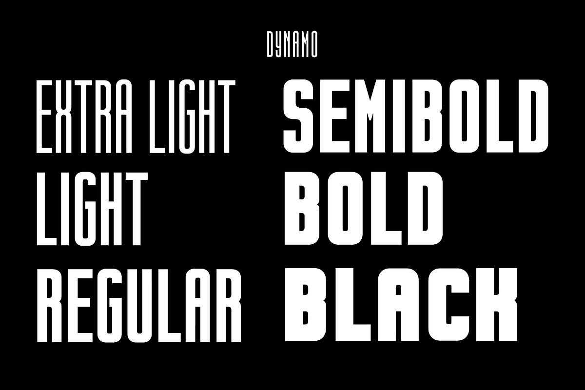 Dynamo - Font Family, a Sans Serif Font by Genilson Santos