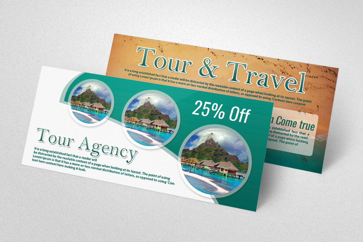 Tour Travel & Holidays Gift Voucher, a Card Template by Business Flyers