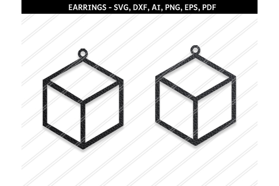 Cube earrings svg,dxf,ai,eps,png, an Object Graphic by PAPER amaze