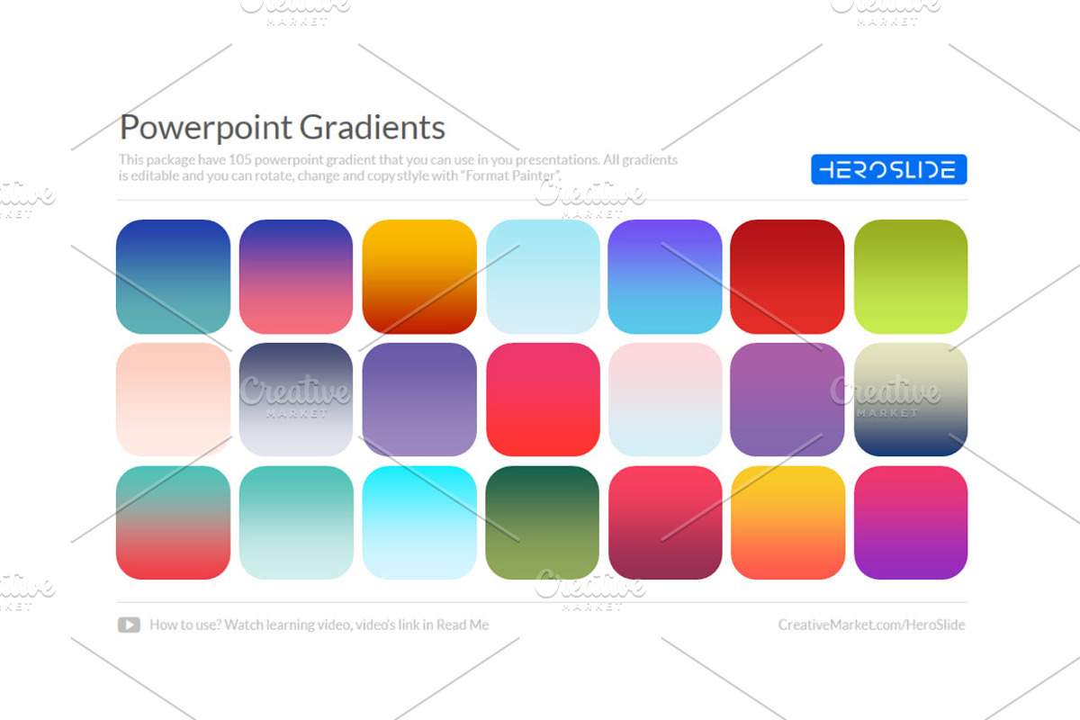 +100 Powerpoint Editable Gradients, a Presentation Template by MeemSlide