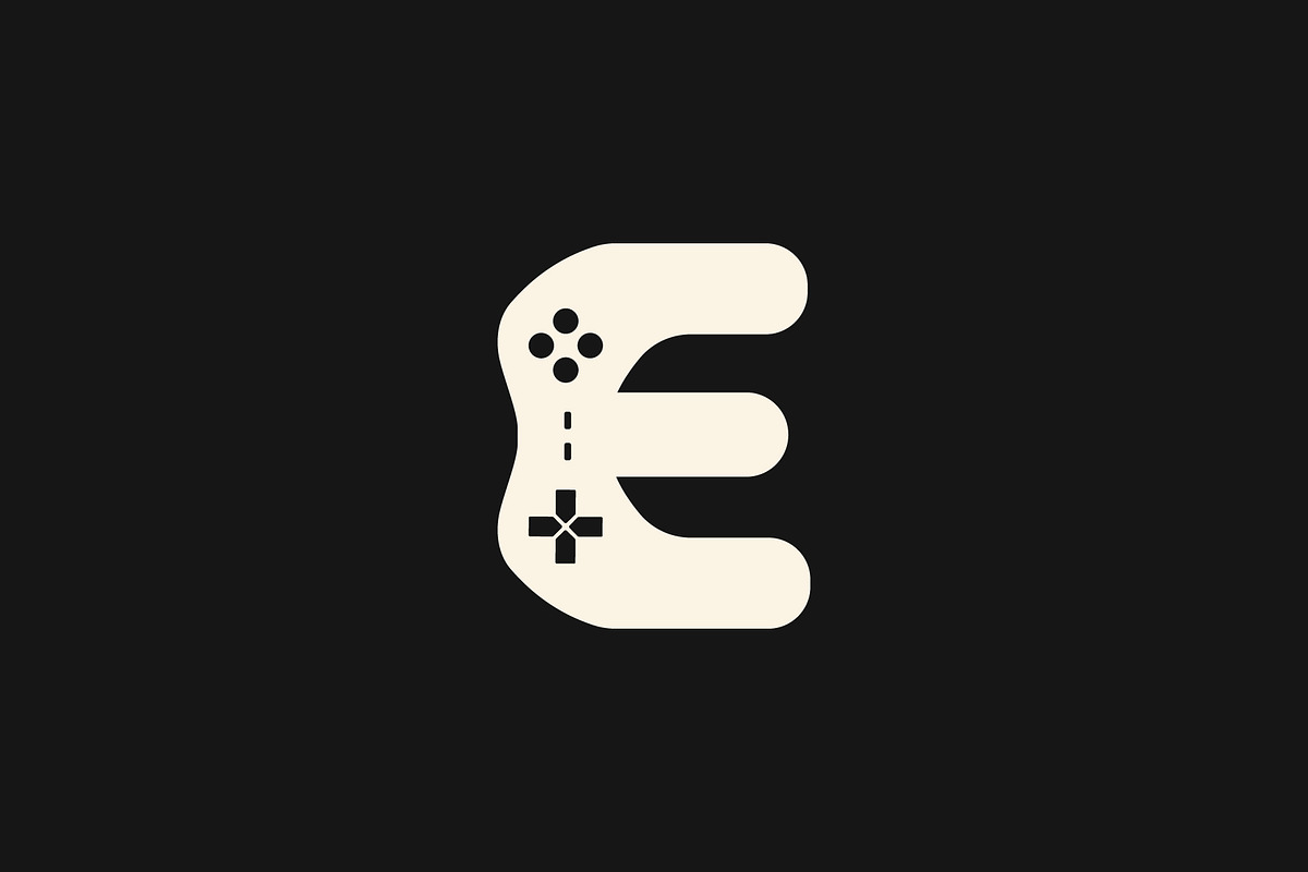 letter e game logo design template | Creative Market