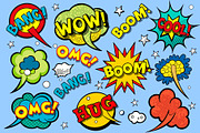 Comic speech bubbles Superhero