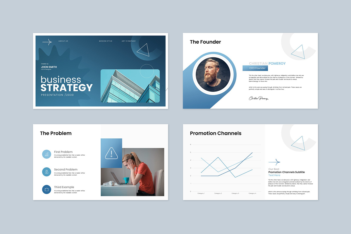 Business Strategy Template, a Presentation Template by evgenystudio ...