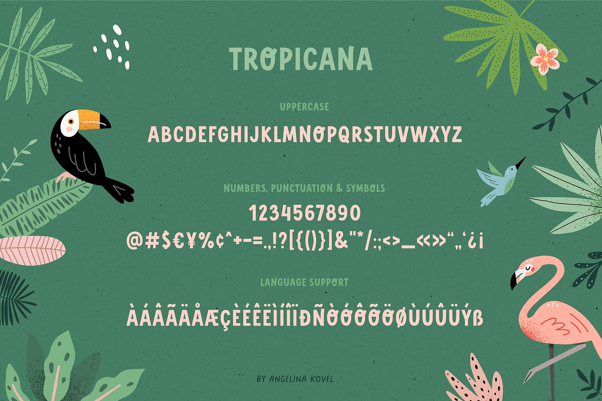 TROPICANA | Playful font, a Font by AngelinaKovel