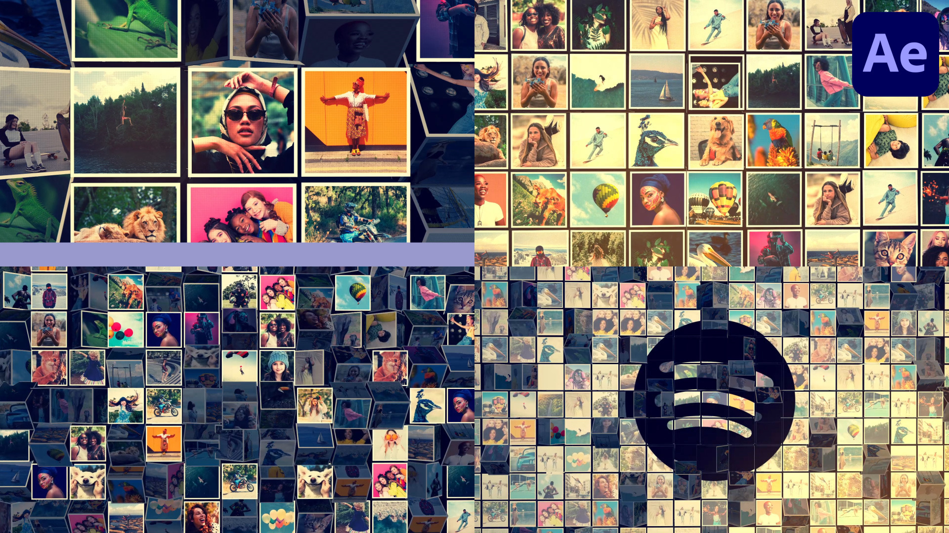 Multiscreen Cubes Logo After Effects