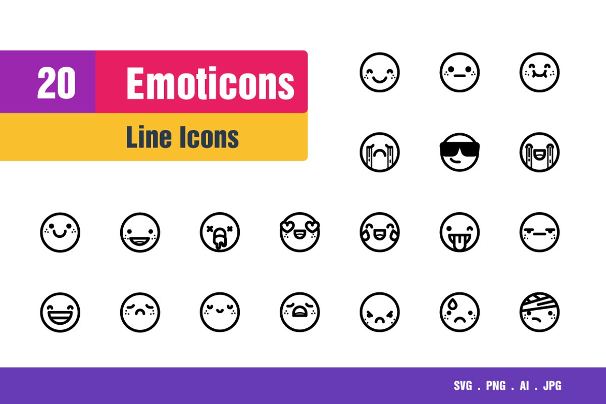 Emoticons, an Outline Icon by Sooodesign