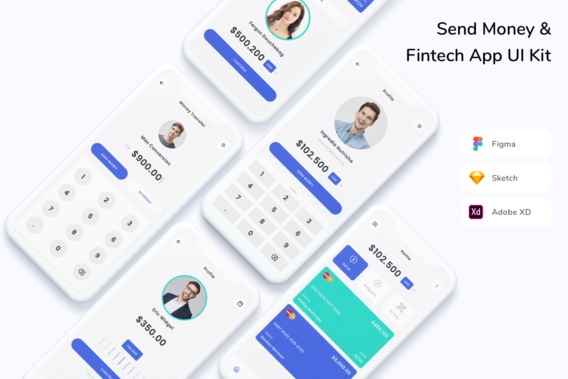 Send Money & Fintech App UI Kit, an UI Kit Template by Betush