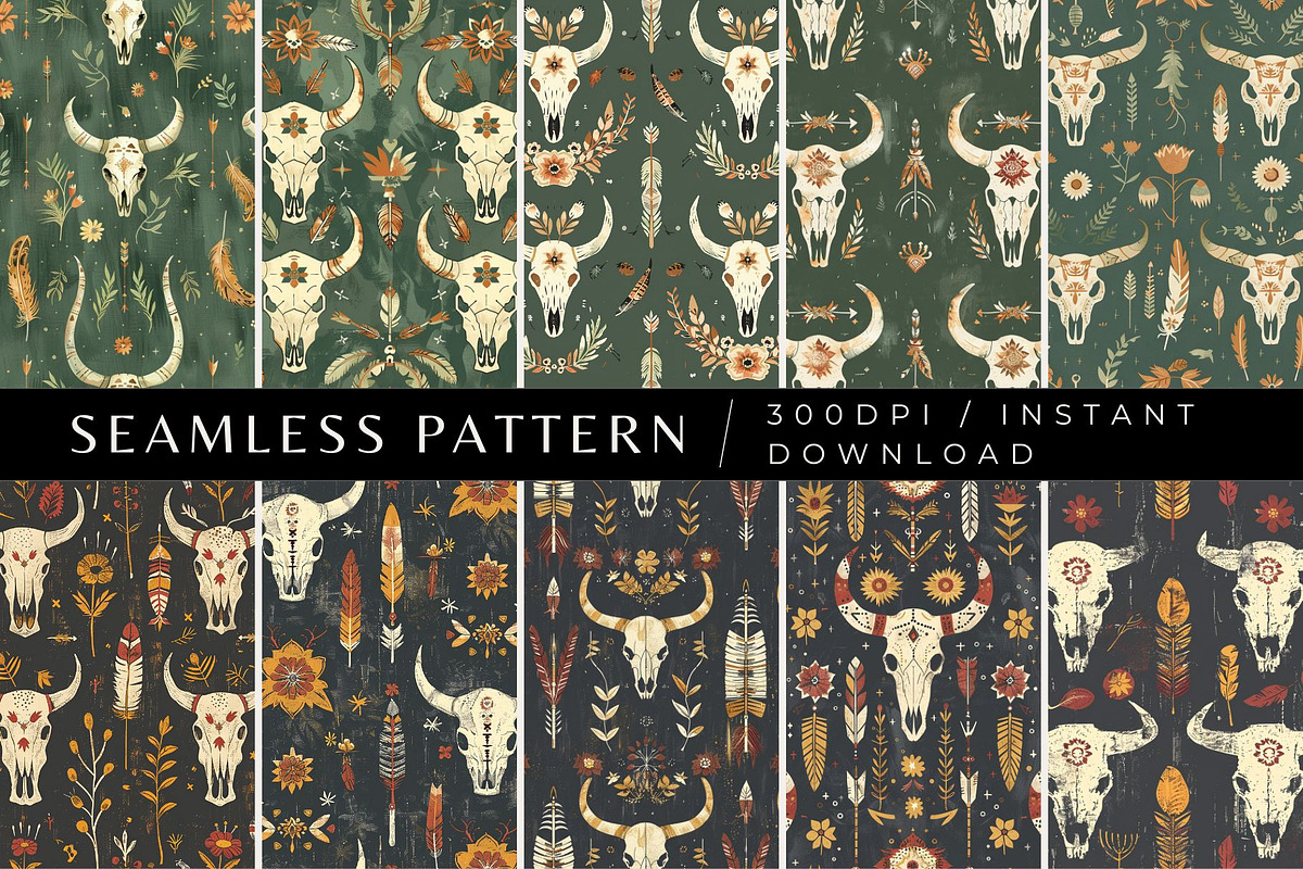 10 Bennet's Southwestern Patterns, a Pattern Graphic by Inknfolly