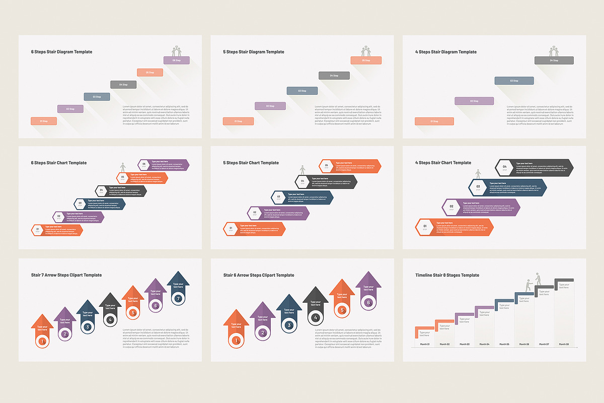 Stair Diagram Templates for PowerPoint